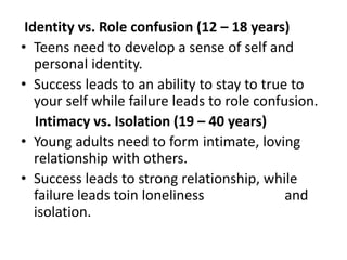 Erickson development stages | PPTX