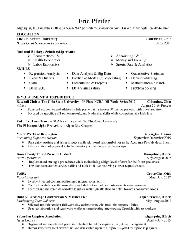 Eric pfeifer resume' | PDF
