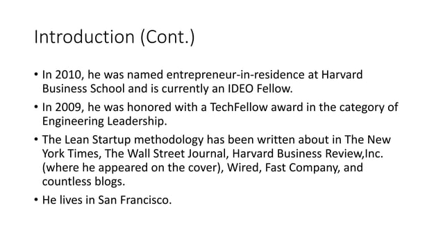 Eric Ries | PPTX | Startups | Business