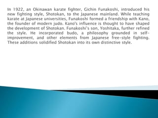 Shotokan Karate - History and Technique | PPTX