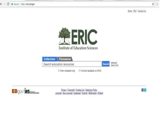 Eric, The scholarly search engine | PPT
