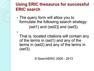 Eric, The scholarly search engine | PPT
