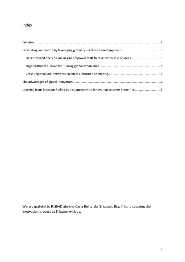 Ericsson Global Strategy Project | PDF