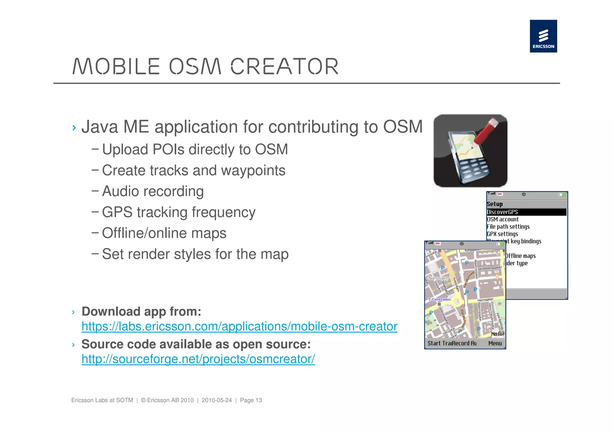 Ericsson Labs at SotM 2010 | PPT