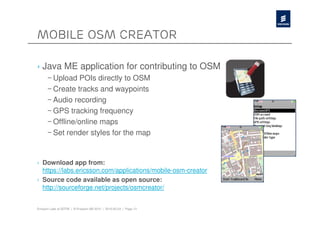 Ericsson Labs at SotM 2010 | PPT