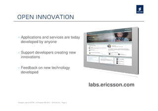 Ericsson Labs at SotM 2010 | PPT
