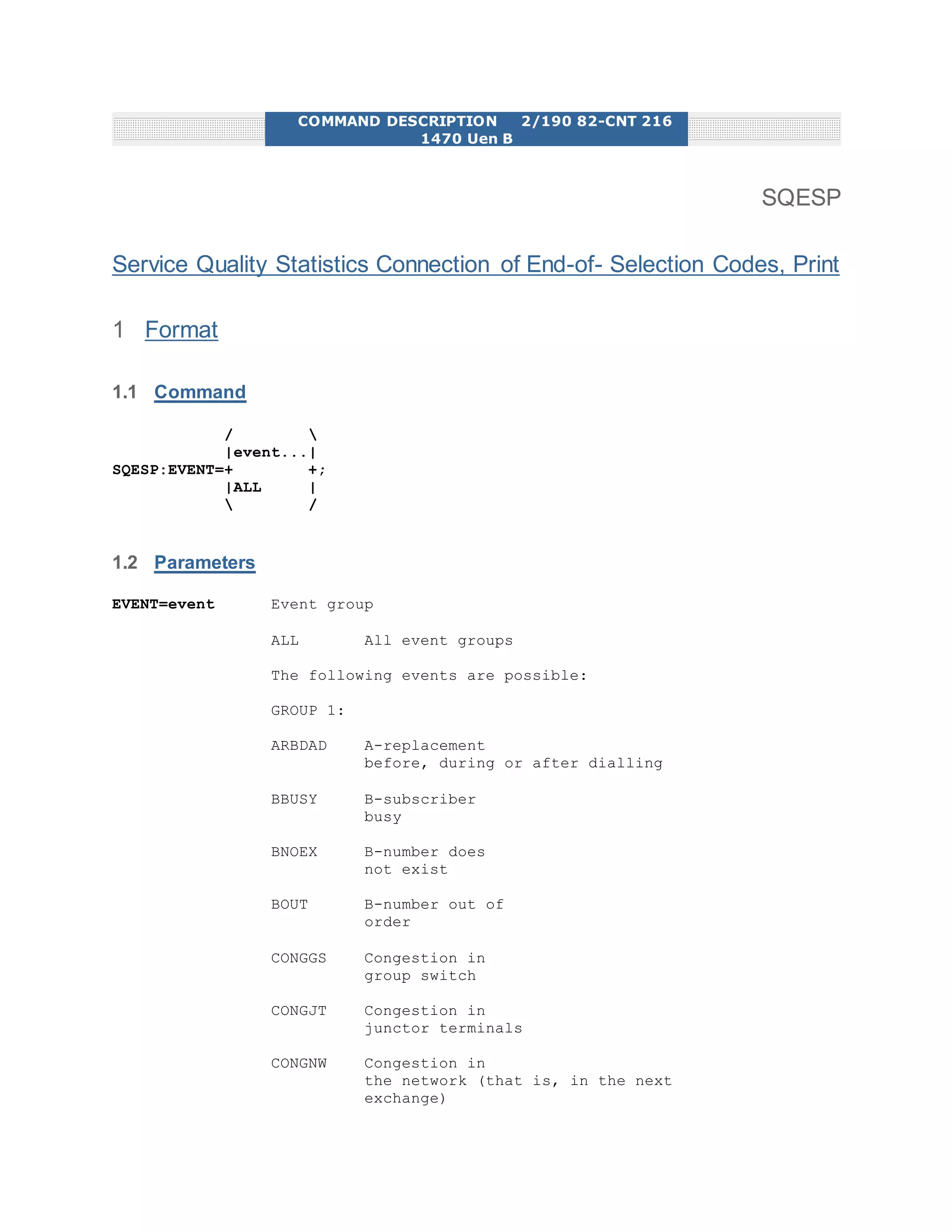 Ericsson MSC commands | DOCX