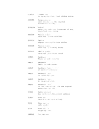 Ericsson MSC commands | DOCX