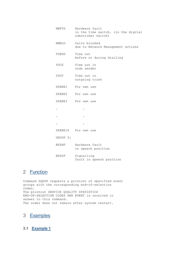Ericsson MSC commands
