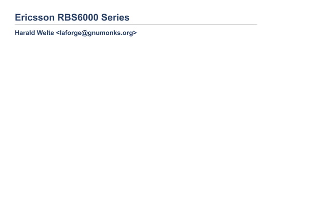Ericsson RBS 6000 | PDF