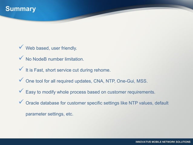 Accela Ericsson Rehome Module | PPT
