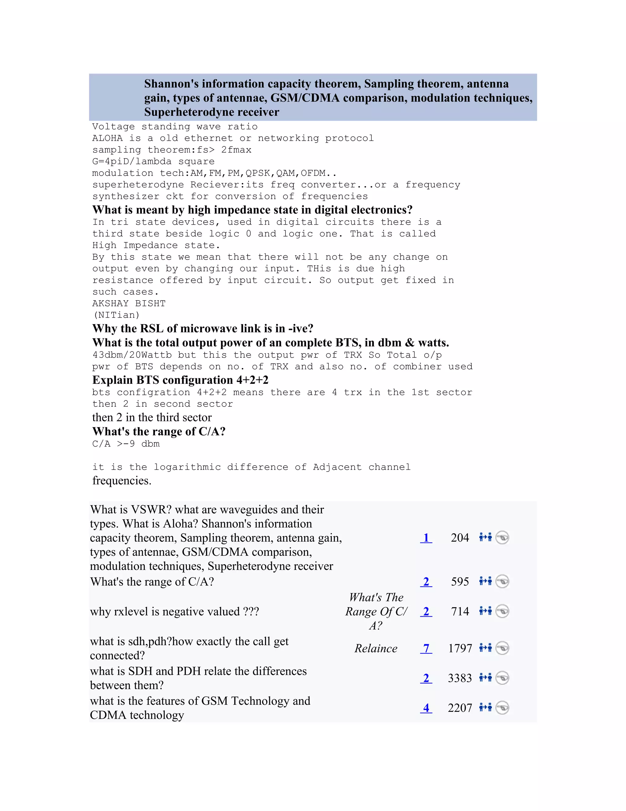 Ericsson technical interview questions | DOC