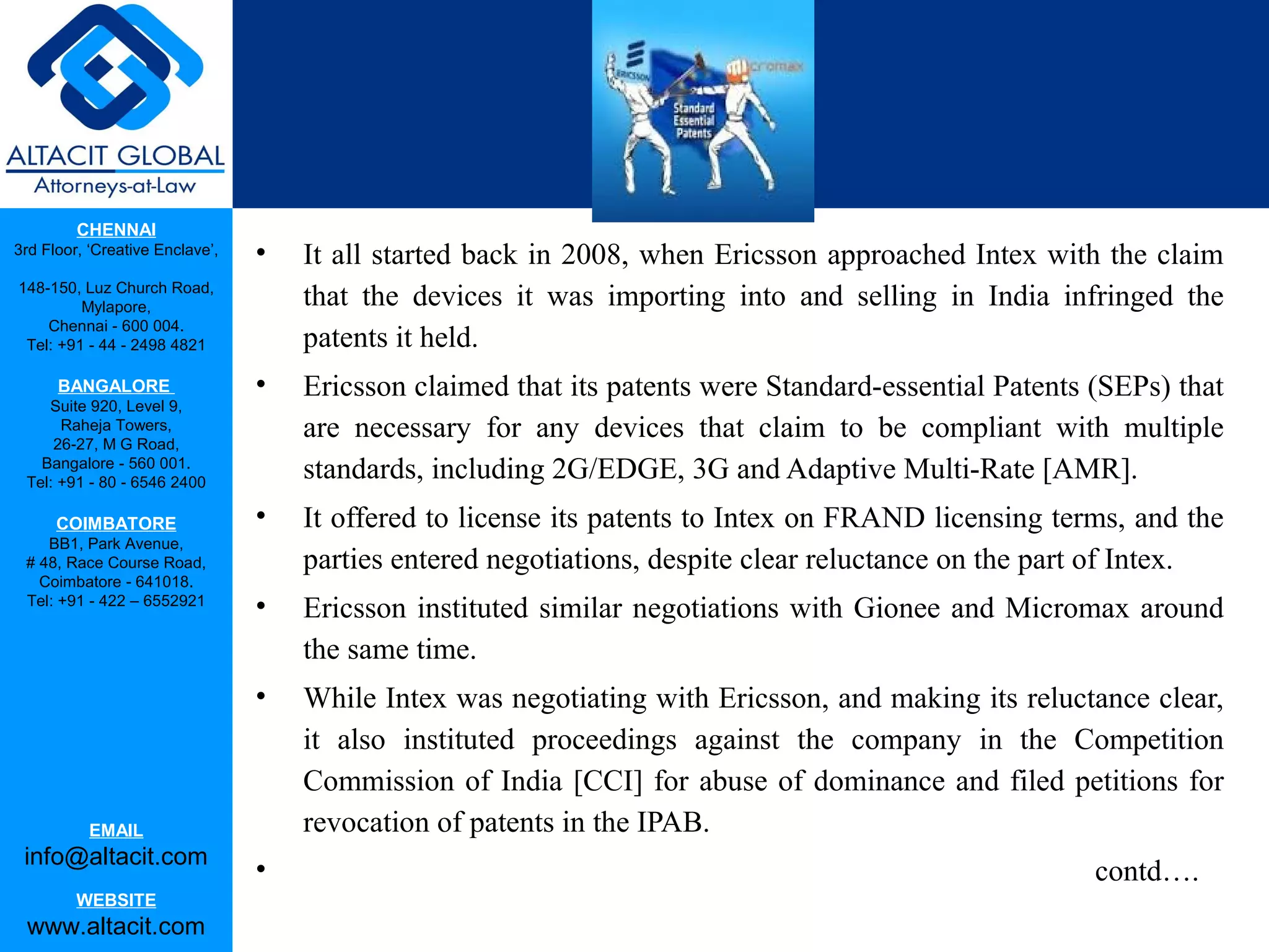 Ericsson vs intex an overview of software patenting | PPT