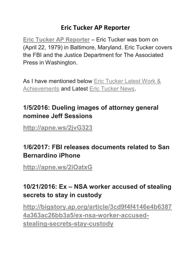 Eric tucker ap reporter | PDF