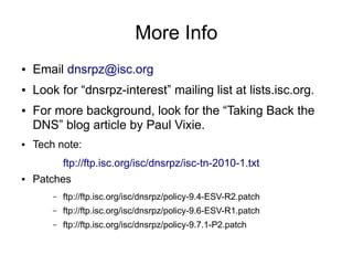 PLNOG 5: Paul Vixie - Response Policy Zones for the Domain Name System (DNS RPZ) | PDF
