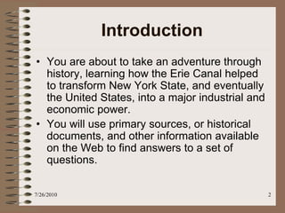Erie canal webquest[1] | PPT