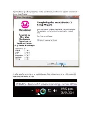 MANUAL DE INSTALACON DE WAMPSERVER | DOCX