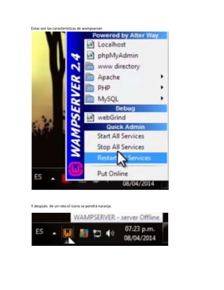 MANUAL DE INSTALACON DE WAMPSERVER | DOCX