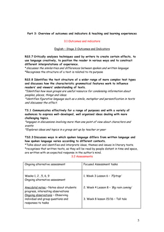 Erika Rimes Stage 3 English Unit | PDF