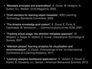 Learning Analytics at KULeuven by the team of Erik Duval | PPT