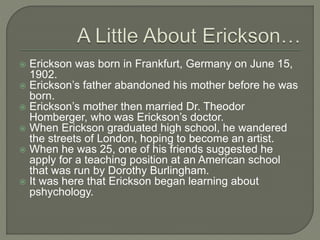 Erik Erikson 8 Stages Child Development. By: Raza Raheel | PPTX
