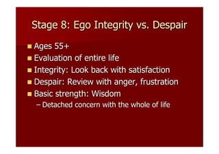 Erik erikson the life span approach | PDF
