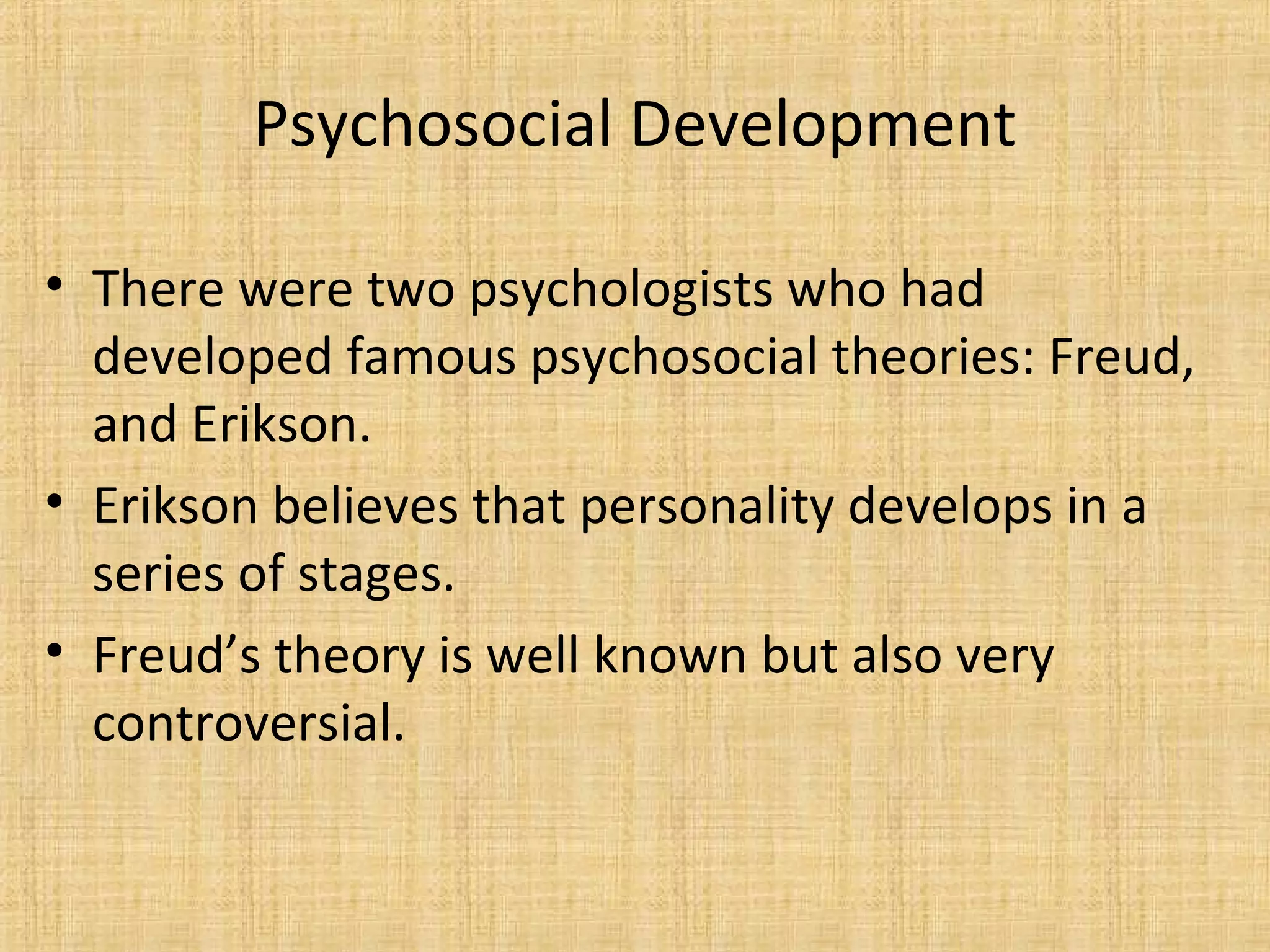 Erik Erikson Development Stages | PPT