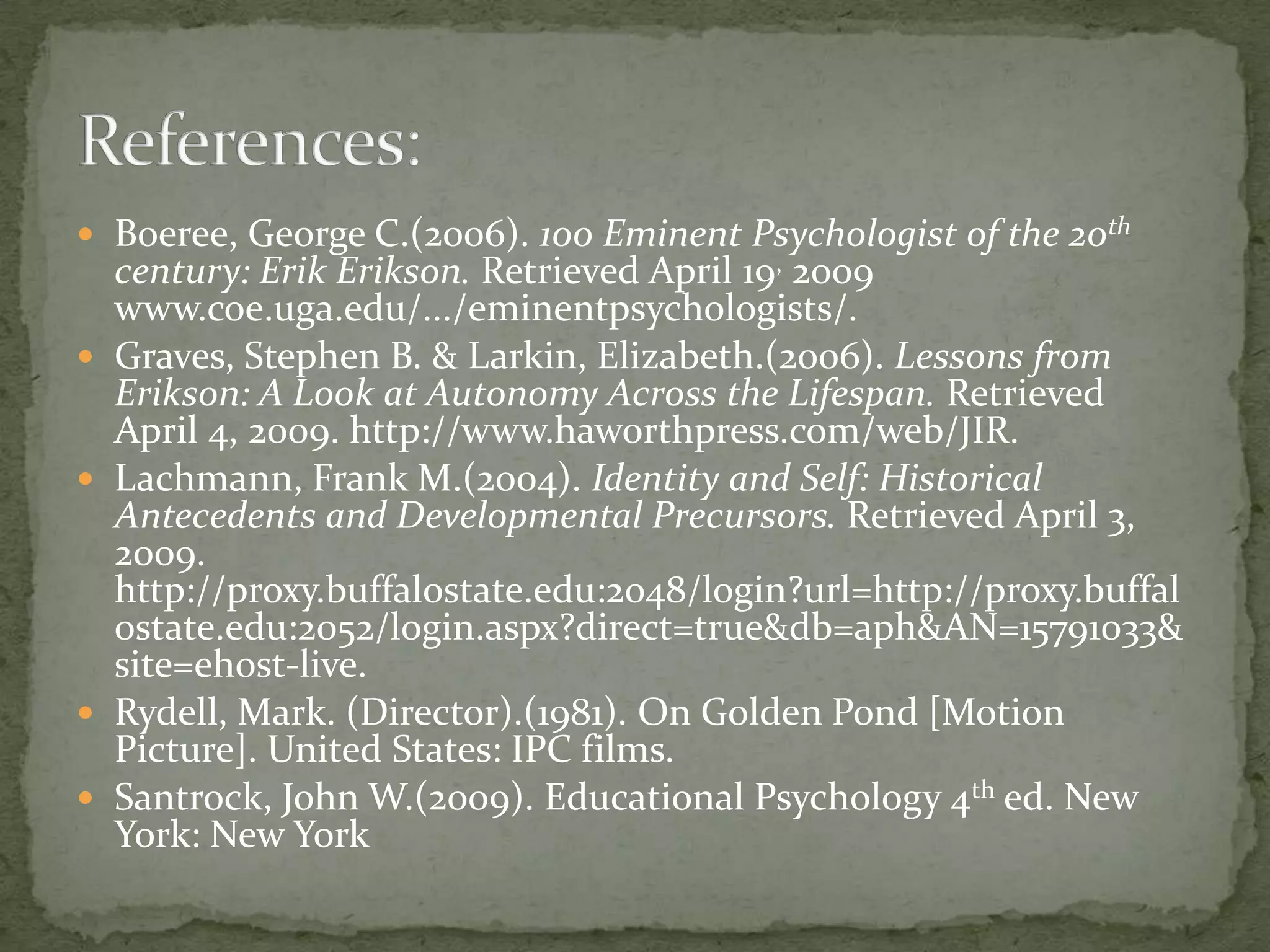 Erik erikson presentation | PPTX