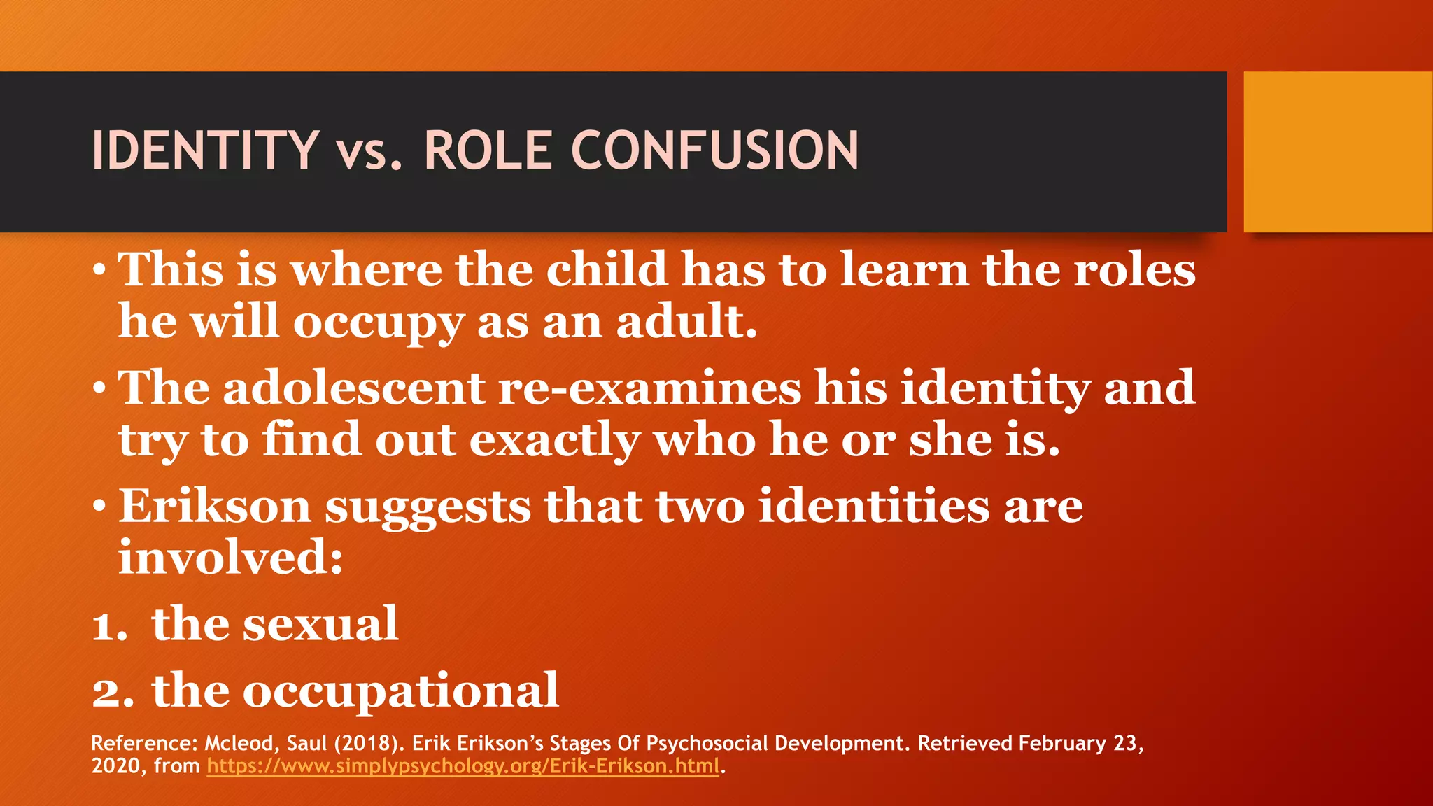 ERIK ERIKSON STAGES OF PSYCHOSOCIAL DEVELOPMENT | PPTX