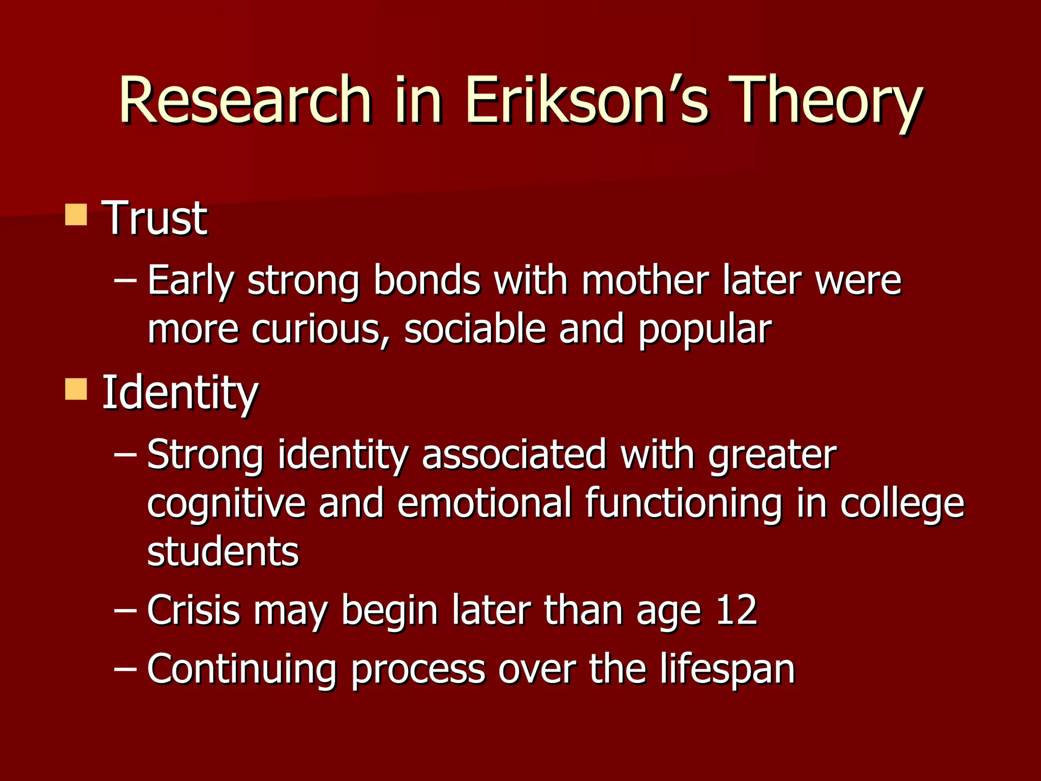 Erik erikson the life span approach | PPT