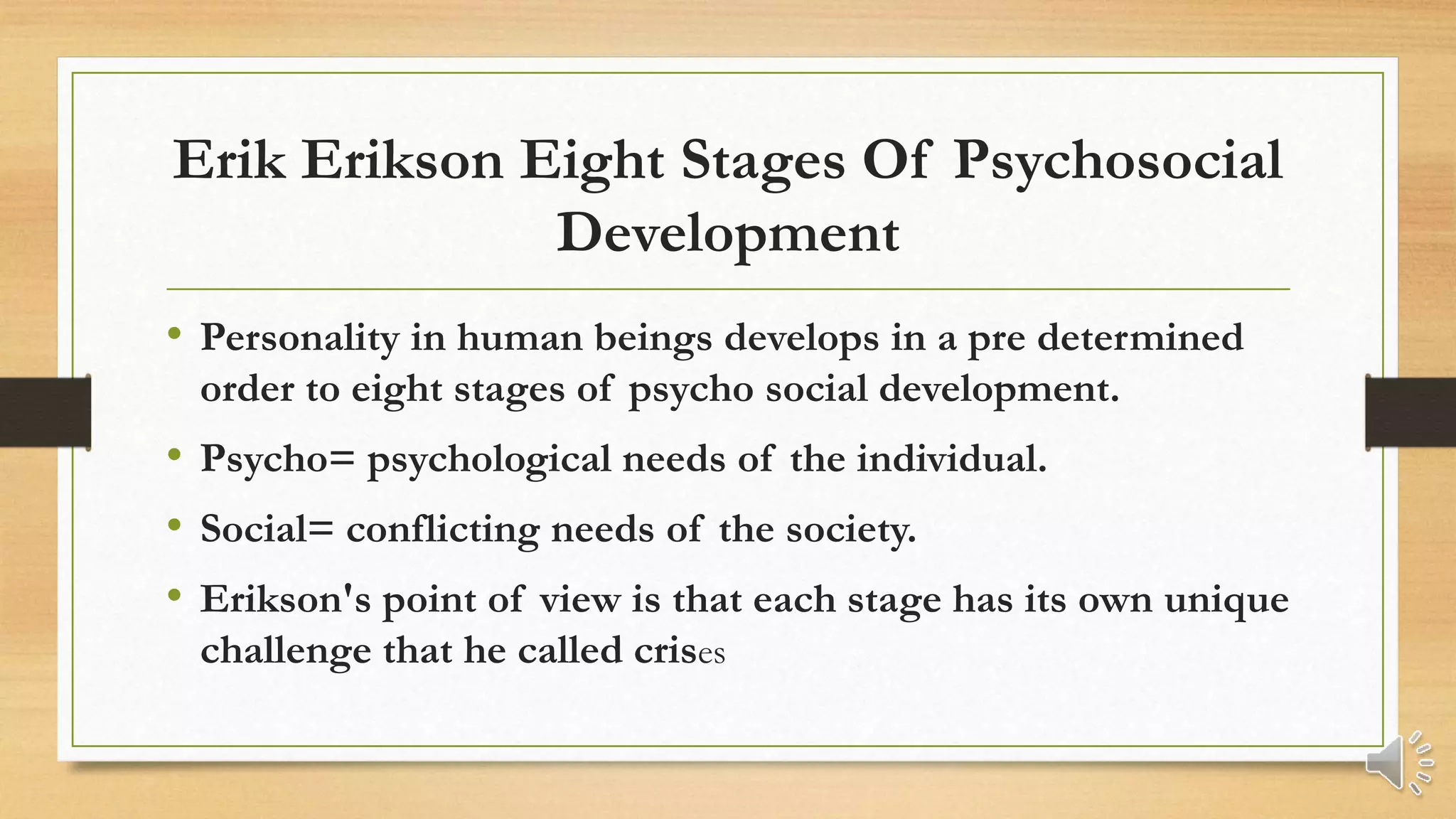 Erik Erikson's Stages of Psychosocial Development | PPTX