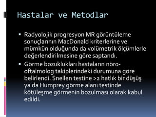 Erişkinlerde optik yolak gliomaları | PPT