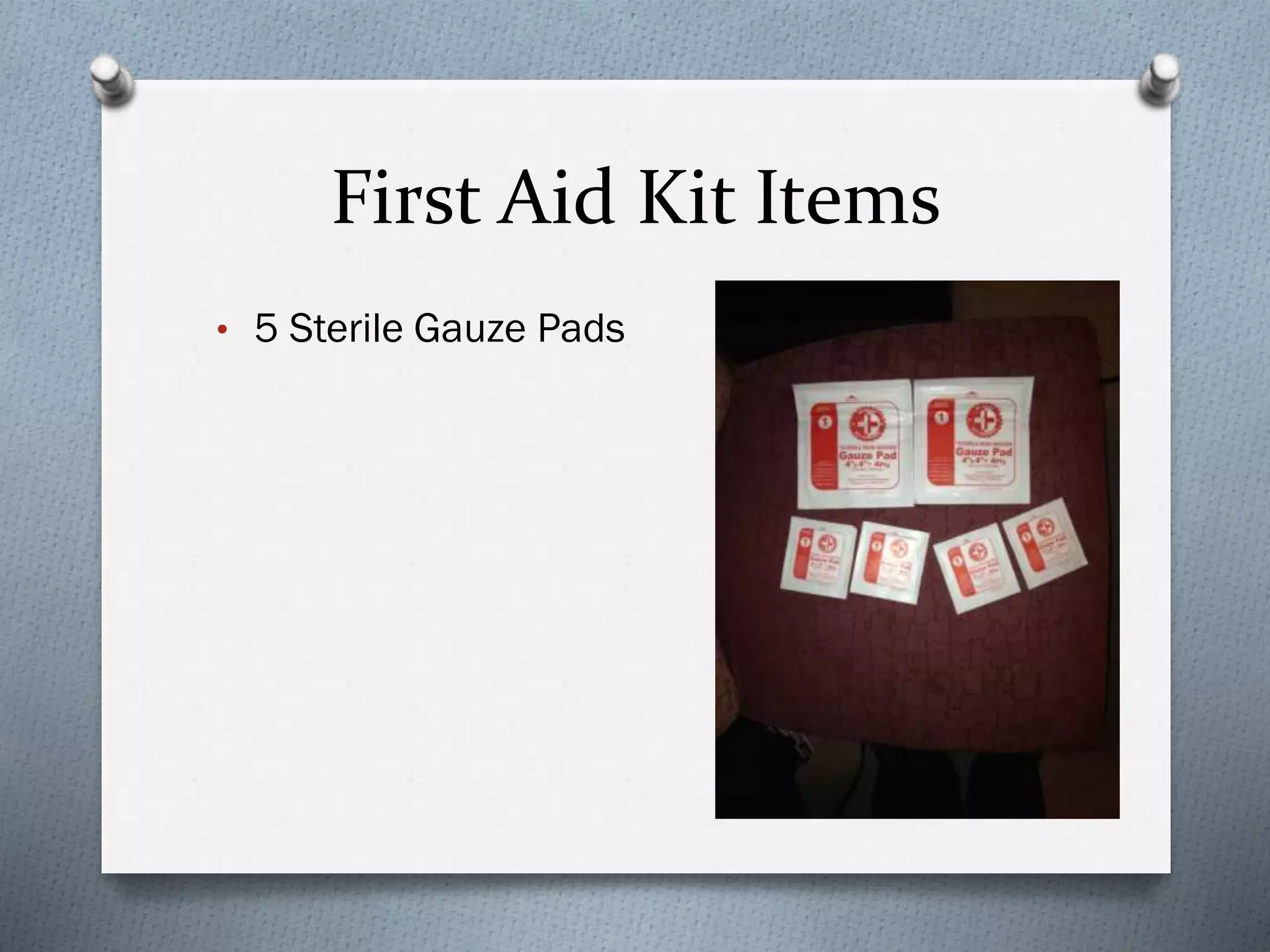 First Aid Kit Assignment | PPTX