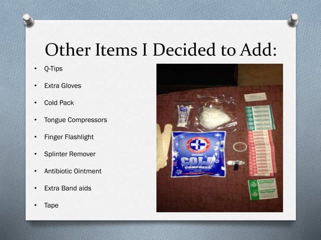 First Aid Kit Assignment | PPT