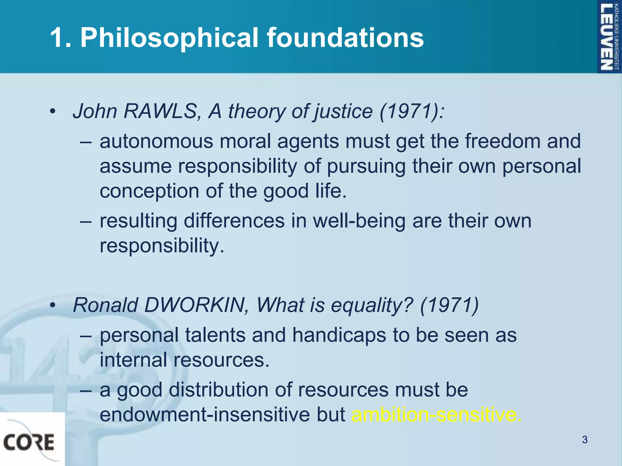 HLEG thematic workshop on "Inequality of Opportunity", Erik Schokkaert ...