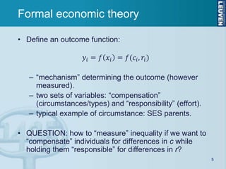 HLEG thematic workshop on "Inequality of Opportunity", Erik Schokkaert ...