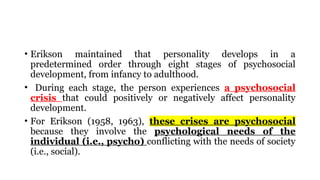 ERIKSON in psychology for psychology and | PPTX
