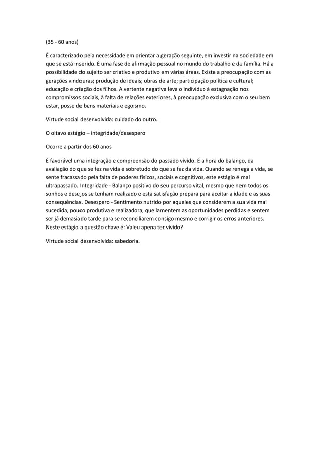 Erikson E O Desenvolvimento Psicossocial Pdf