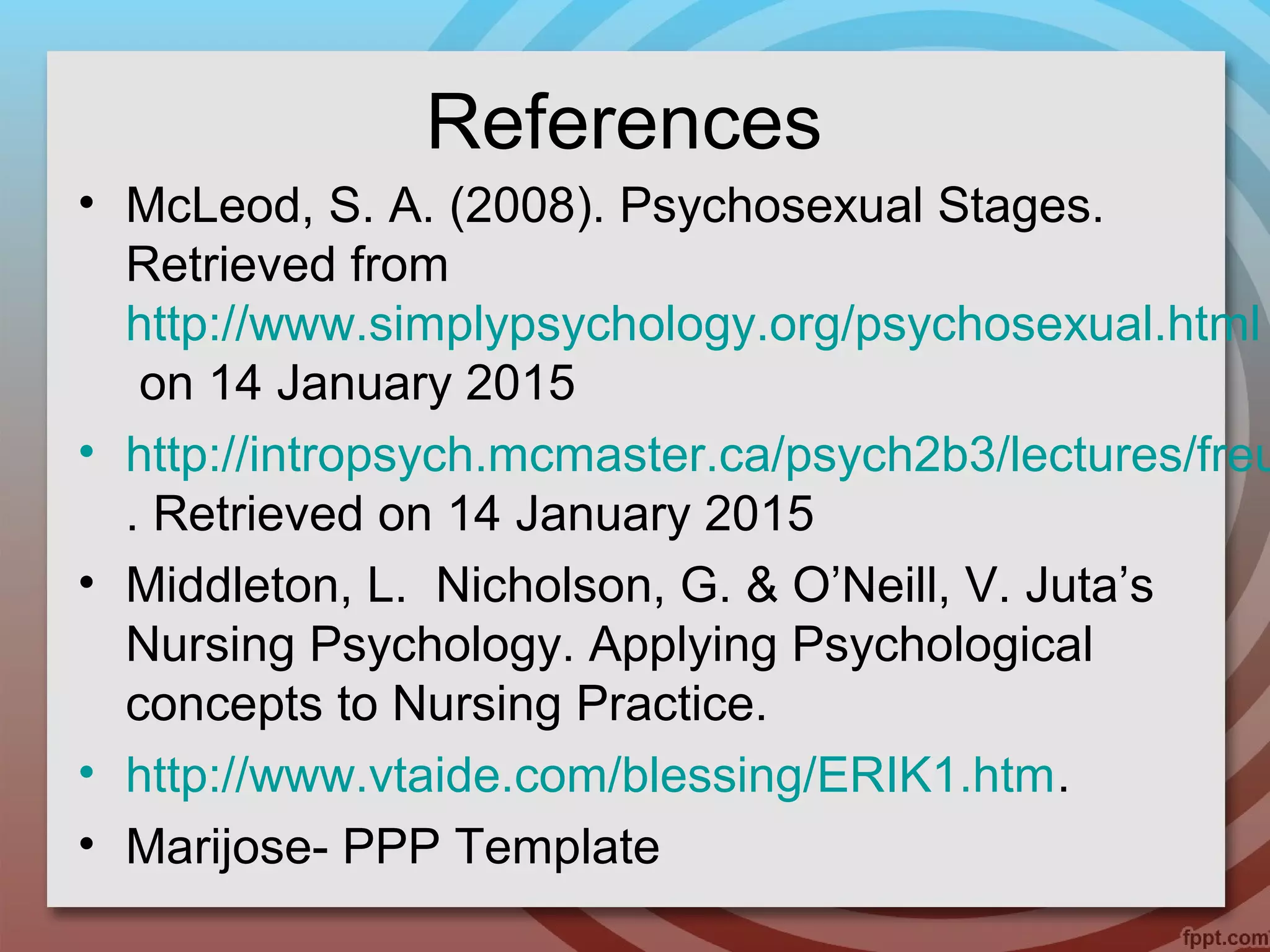 Erikson, freud, maslow.theories of development | PPT