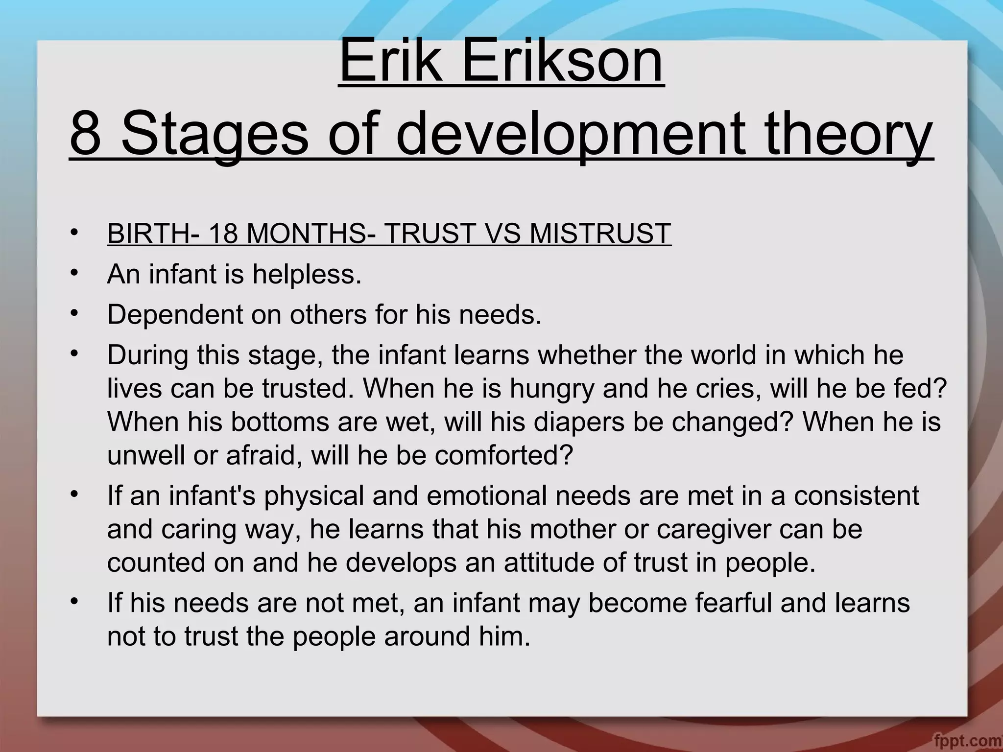 Erikson, freud, maslow.theories of development | PPT