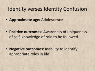 Erikson’s stages of psychological development | PPTX