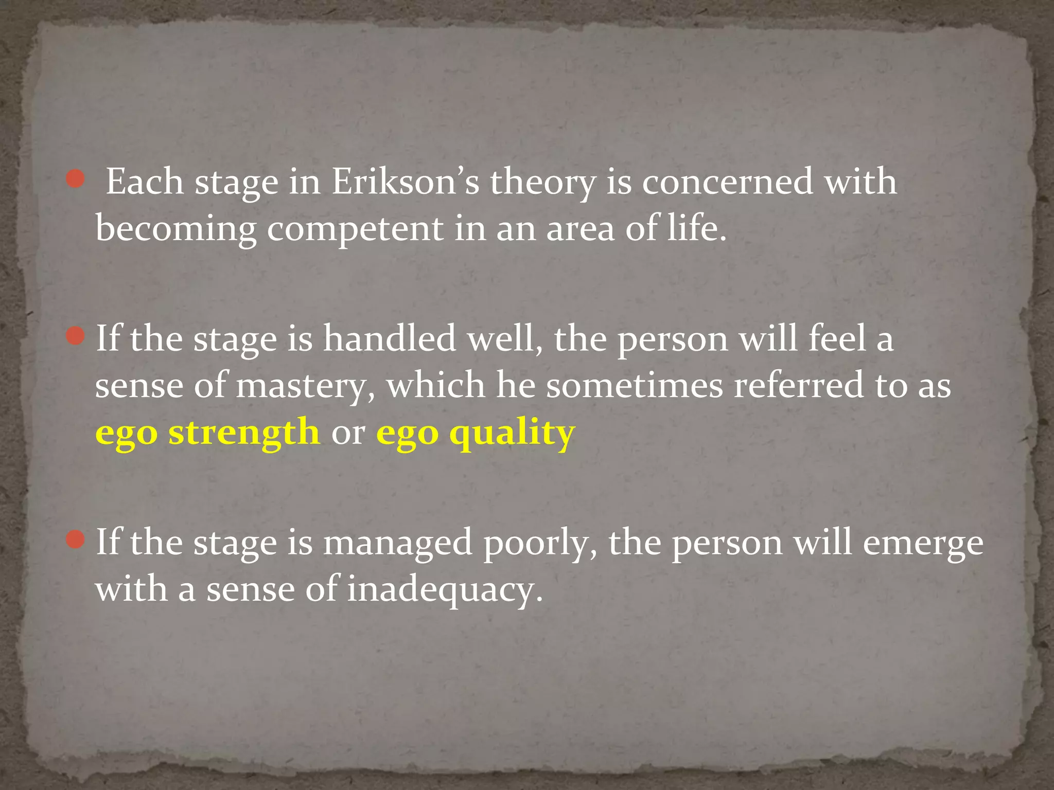 Erikson's theory of psychosocial development | PPT