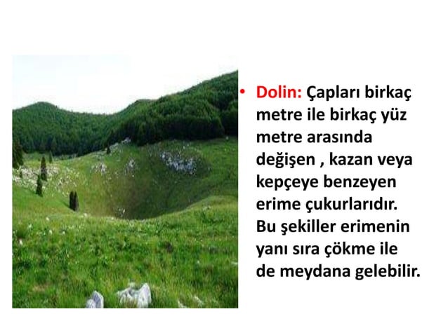 Erime ile meydana gelen karstik şekiller | PPTX