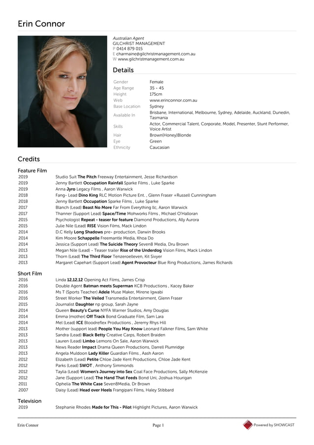 Erin connor australian actress | PDF