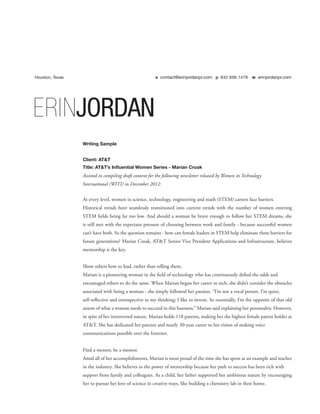 Erin Jordan Writing Sample | PDF