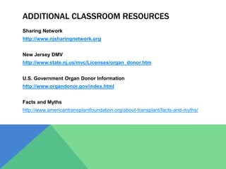 Organ Donation Driver's Education Presentation | PPT