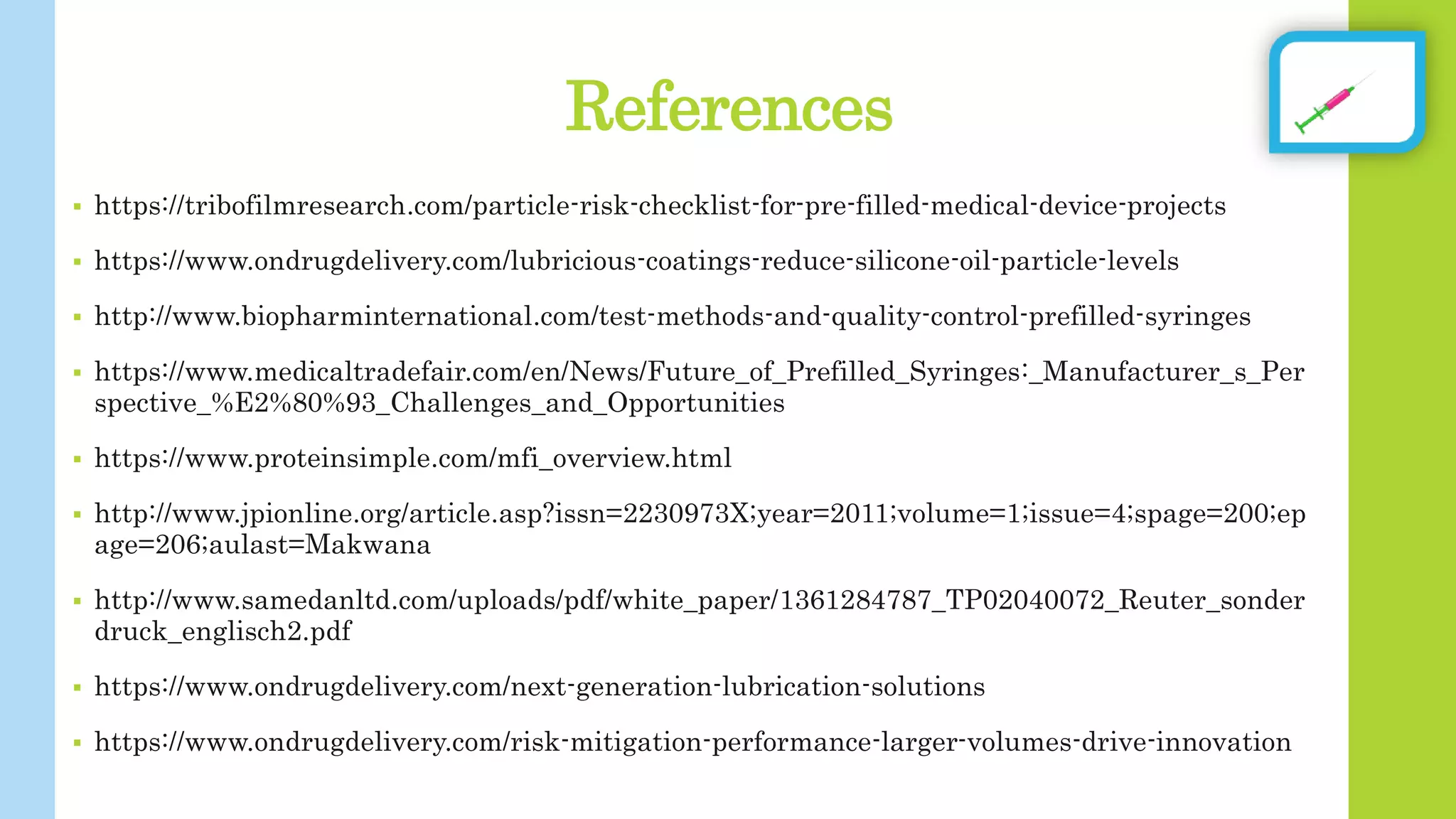 Silicon oil and prefilled syringes | PPTX