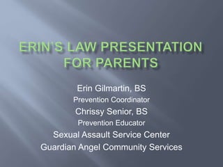 Erin's law parent presentation English | PPTX