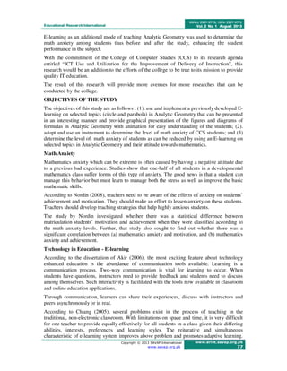 REDUCING MATH ANXIETY OF CCS STUDENTS THROUGH E-LEARNING IN ANALYTIC ...