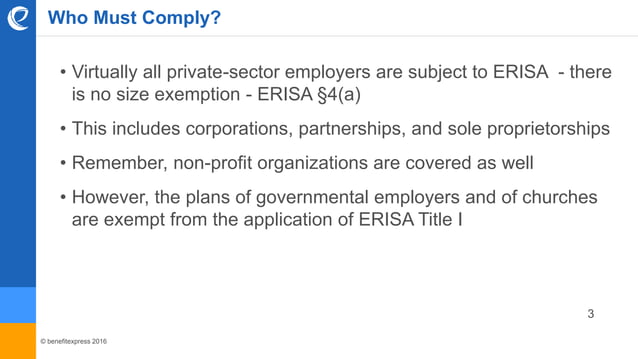 ERISA 201: Advanced ERISA Compliance Review | PPT